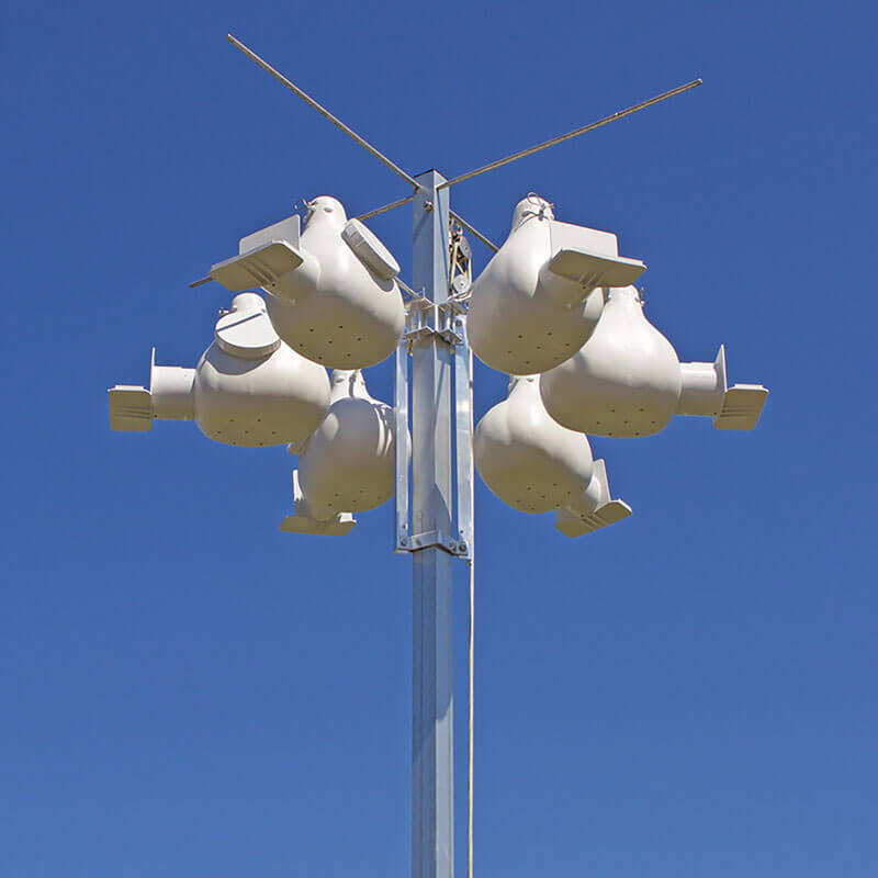 Troyers Deluxe DGR6H aluminum arm two inch gourd rack and pole system